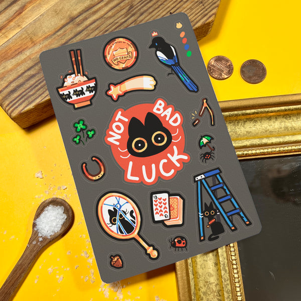 Not Bad Luck Black Cats Vinyl Sticker Sheet | Kitties & Cream