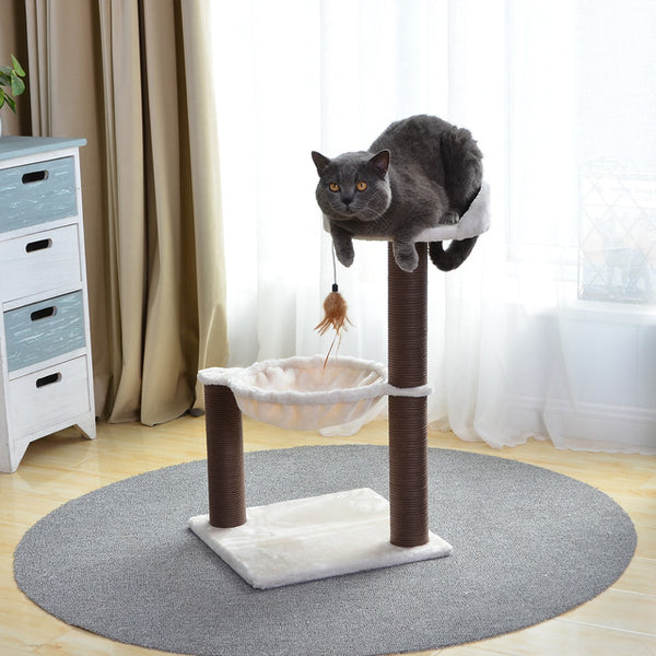 Nirvana Cat Tree with Hammock and Feather Toy | Kitties & Cream