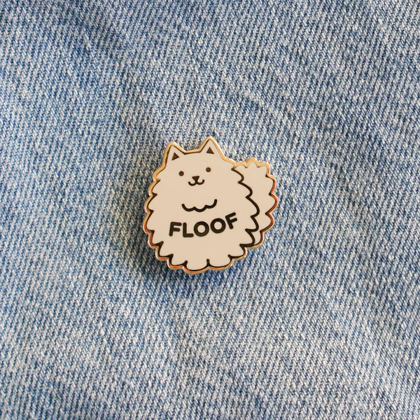 Floof Fluffy Cat Hard Enamel Pin | Kitties & Cream