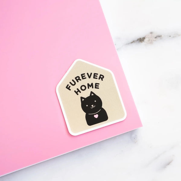 Furever Home Black Cat Vinyl Sticker | Kitties & Cream